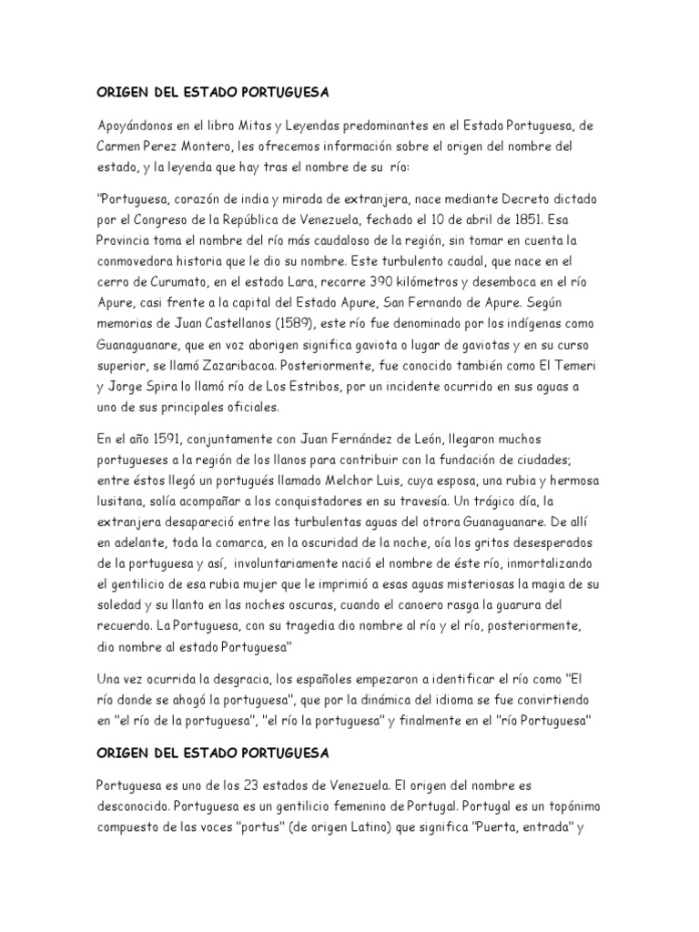 Origen Del Estado Portuguesa Pdf Portugal Agricultura