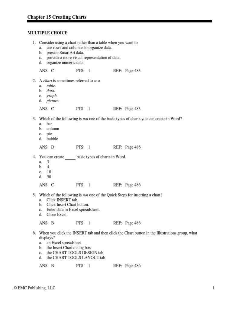Microsoft Word 2013 Signature Series Test Bank | PDF | Chart ...
