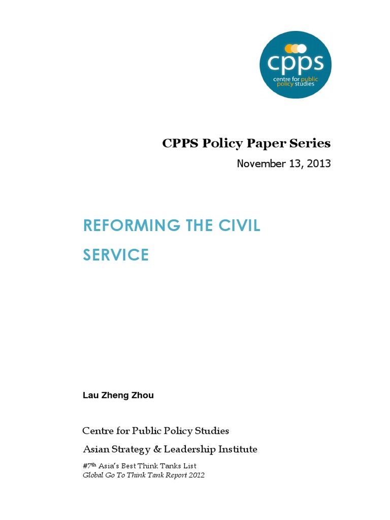 Reforming The Civil Service - Policy Paper - Lau | PDF | Civil Service ...
