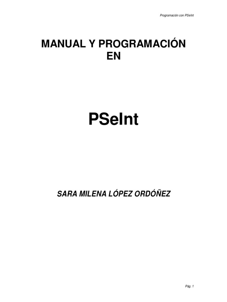 Tutorial de Pseint | PDF | Estructura de datos de matriz | Lenguaje de programación