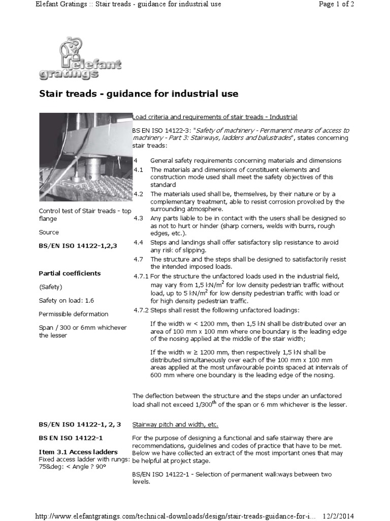 Stair Treads - Guidance For Industrial Use: BS/EN ISO 14122-1,2,3 | PDF ...
