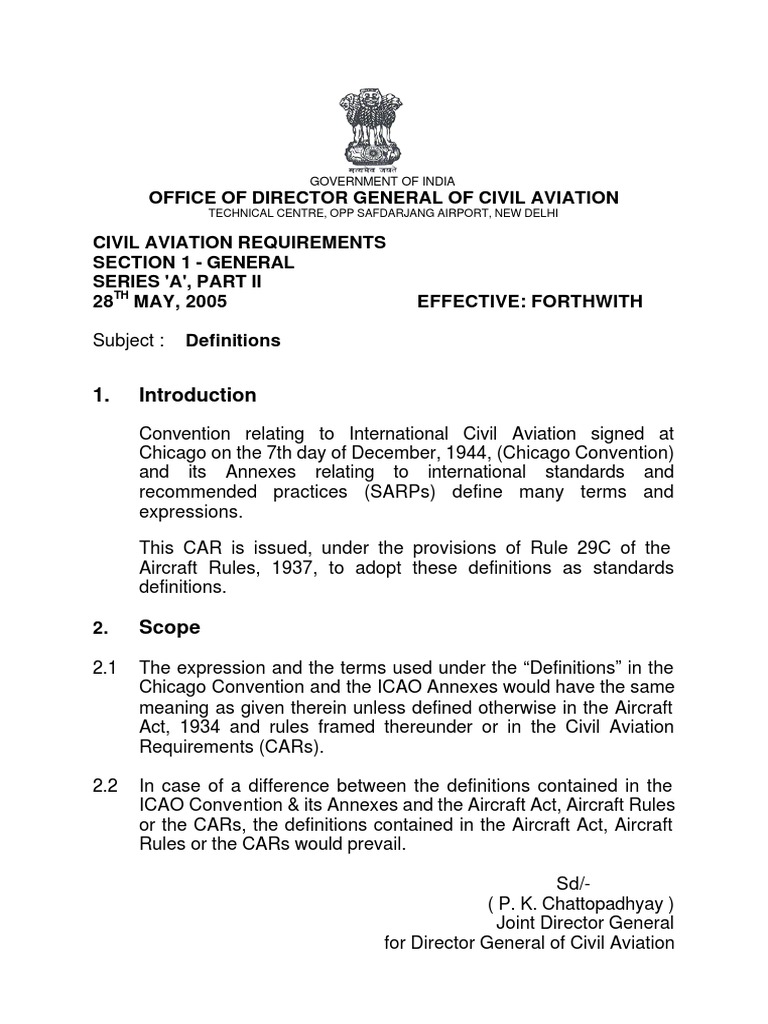 Civil Aviation Definitions in India | PDF | Technology & Engineering