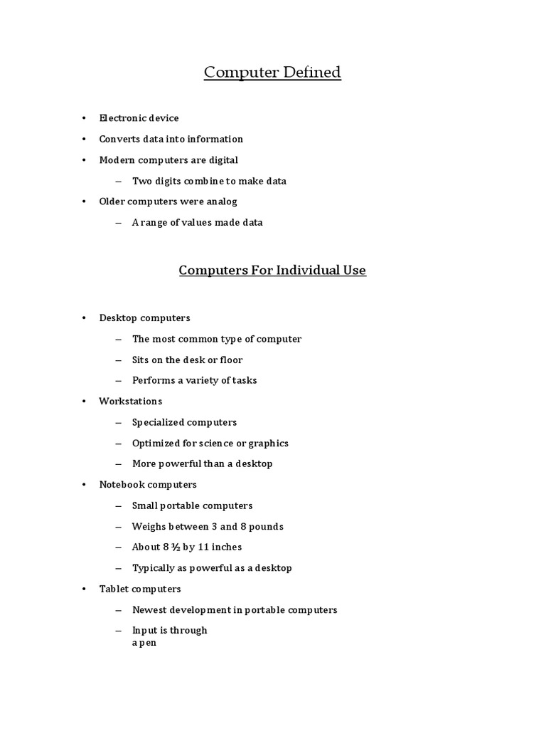 An Introduction to Computers: Their Components, Uses and Impact on Society | PDF | Computer Data ...
