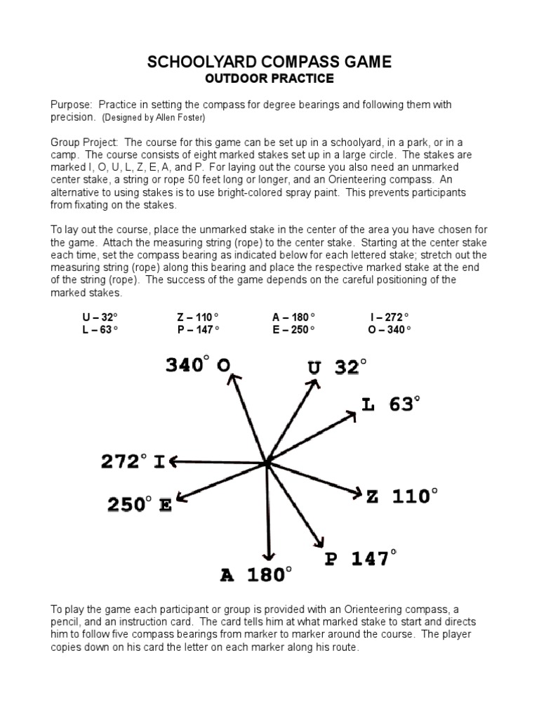Schoolyard Compass Game: Outdoor Practice | PDF | Compass | Navigation