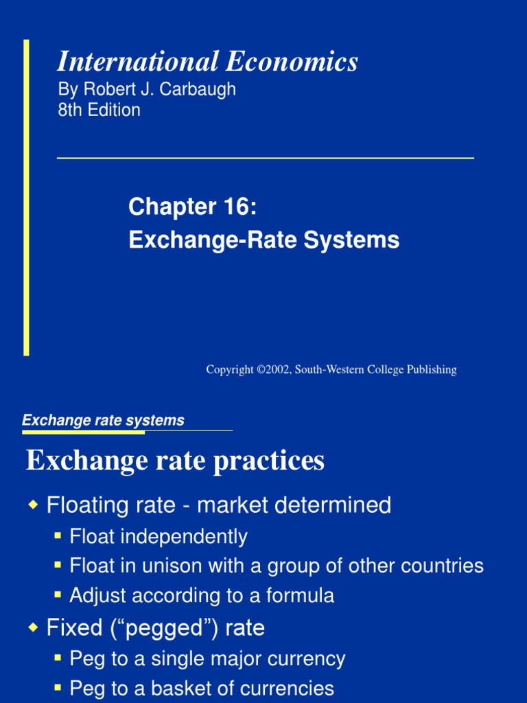 International Economics: Exchange-Rate Systems | PDF | Fixed Exchange ...
