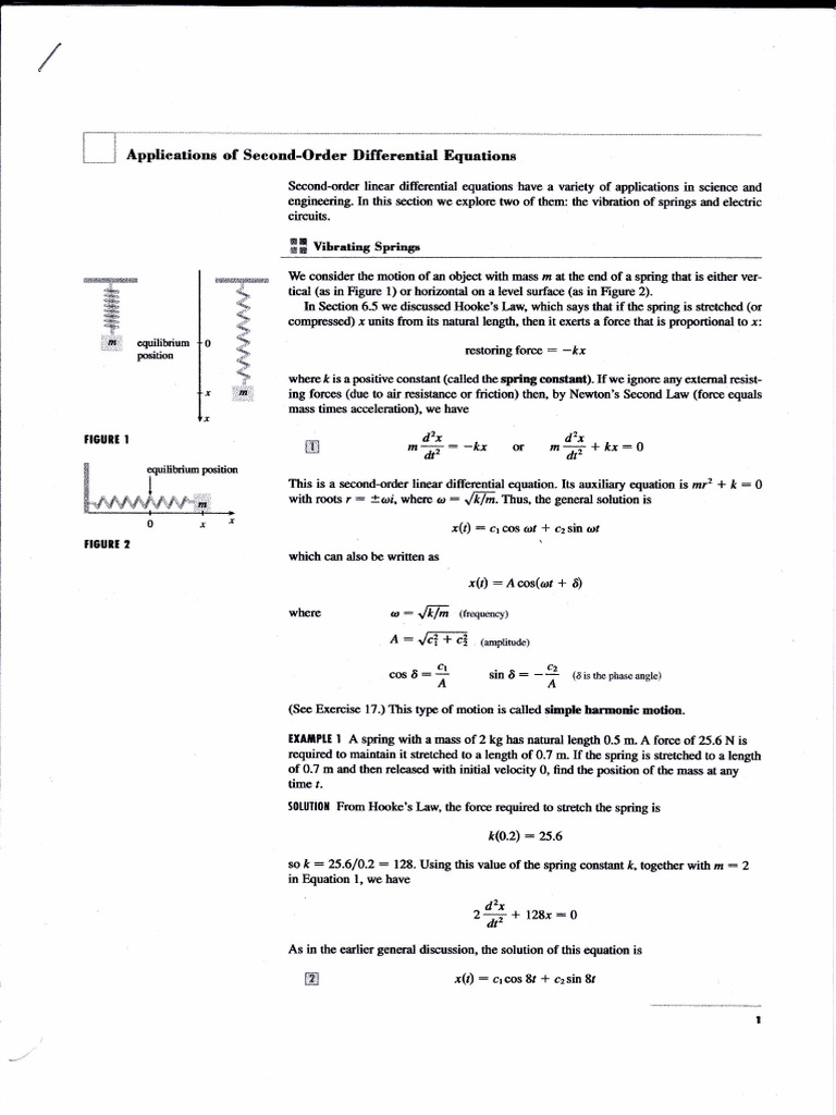 2nd Order Differential Equation Application | PDF | Capacitor ...