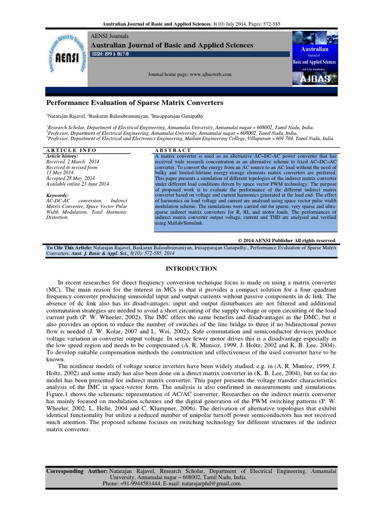 Matrix Converters | PDF | Power Electronics | Electronics