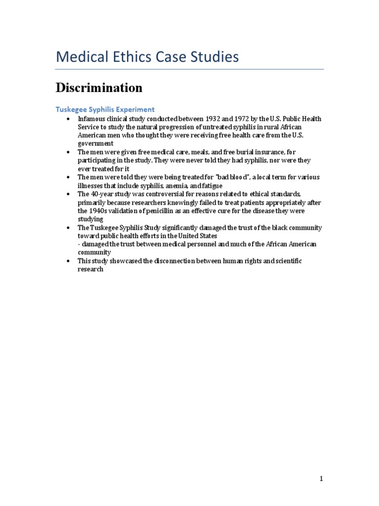 Medical Ethics Case Studies Overview | PDF | Abortion | Medical Ethics