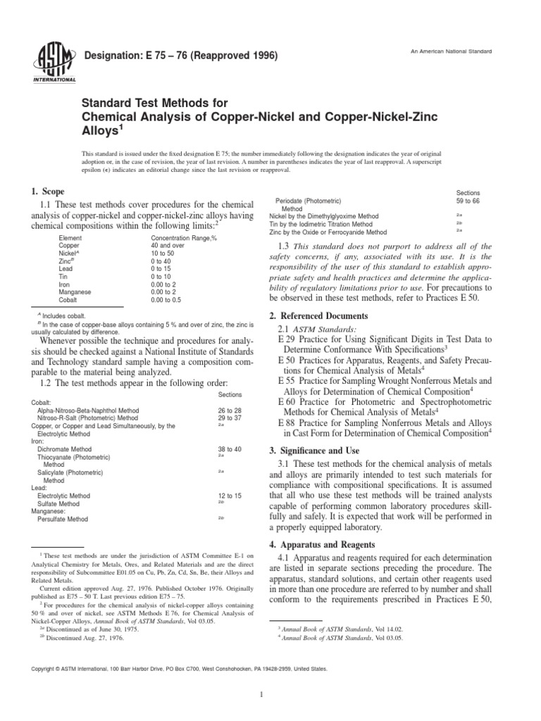 E 75 - 76 R96 - RTC1 | PDF | Sodium Hydroxide | Electrochemistry