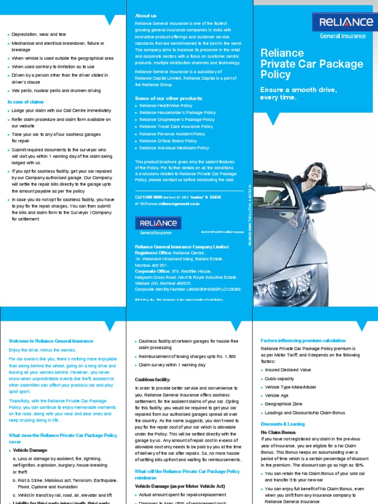 Car Insurance Policy | PDF | Deductible | Vehicle Insurance