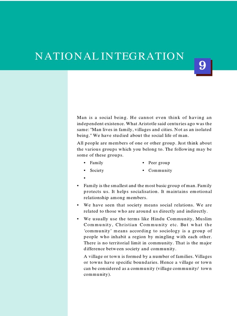 National Integration | PDF | Nationalism | Multiculturalism