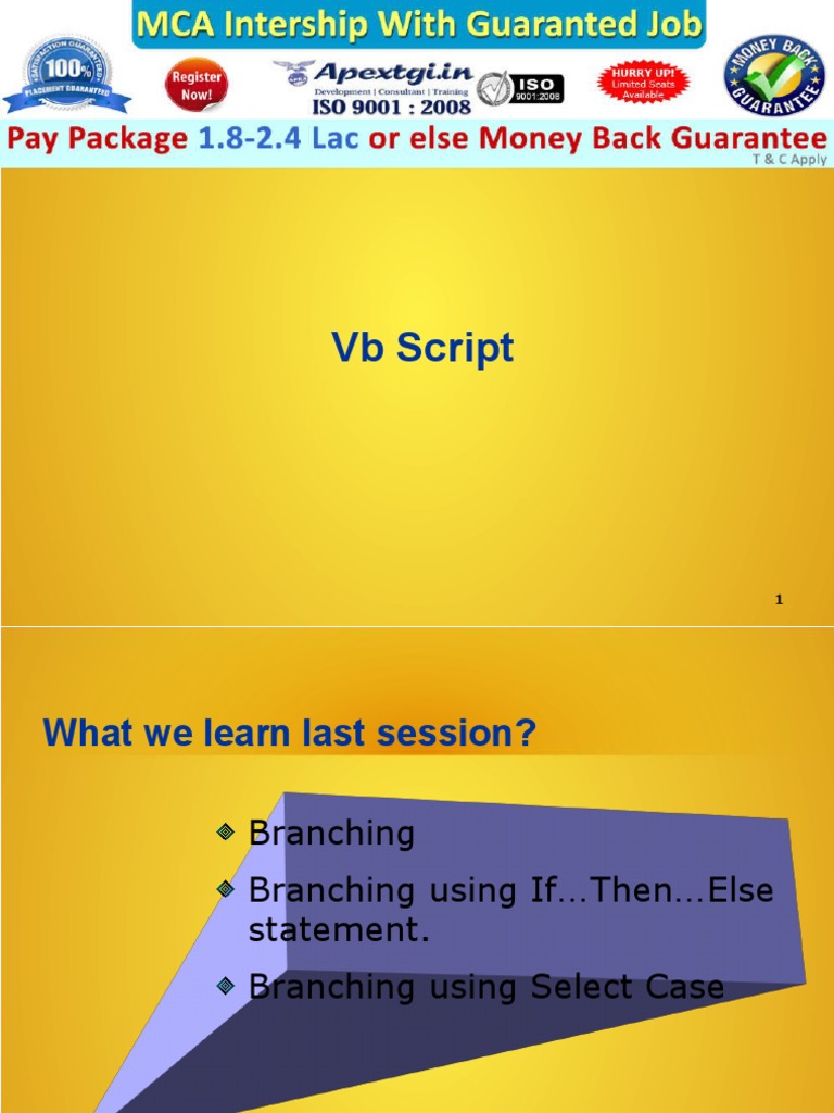 How To Do Programming In Vbscript Pdf Control Flow Subroutine 3155