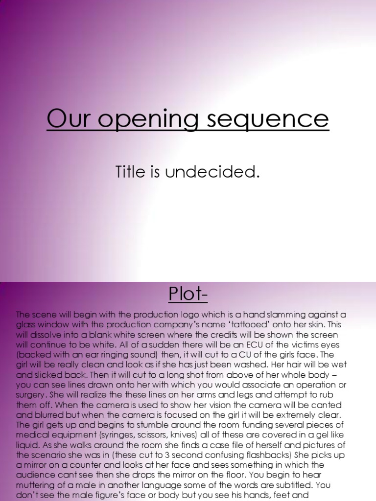 Presentation On Opening Sequence Pdf Leisure