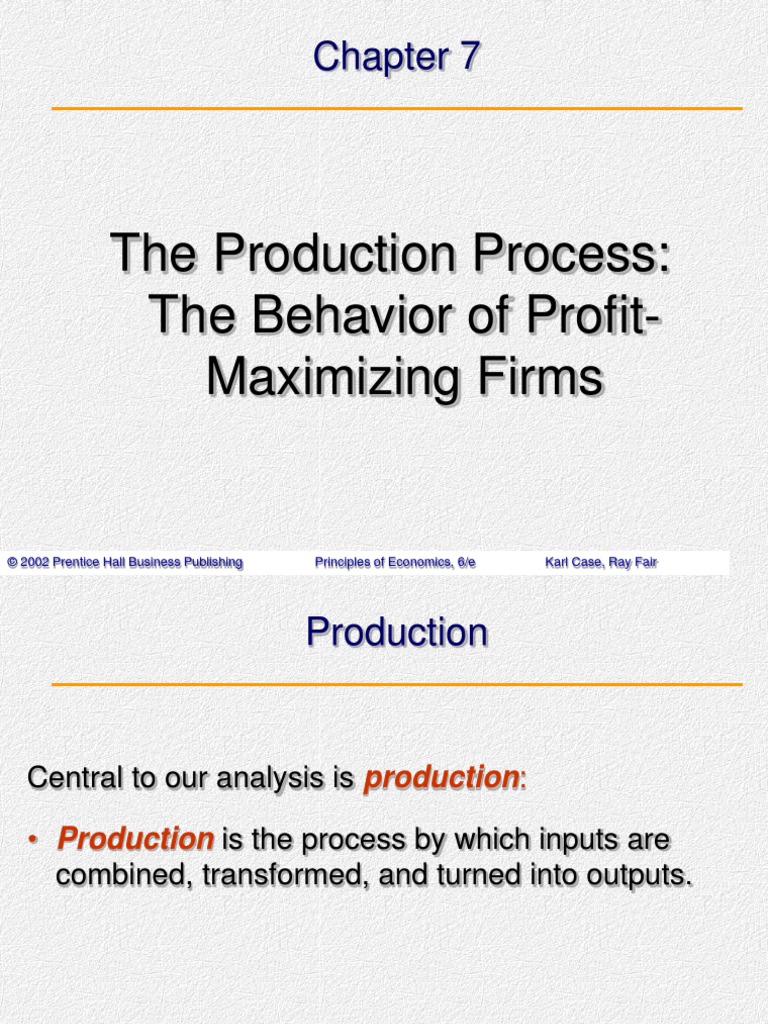 The Production Process: The Behavior of Profit-Maximizing Firms | PDF ...