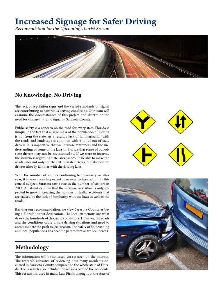Increase Signage For Safer Driving | PDF | Traffic Collision | Traffic