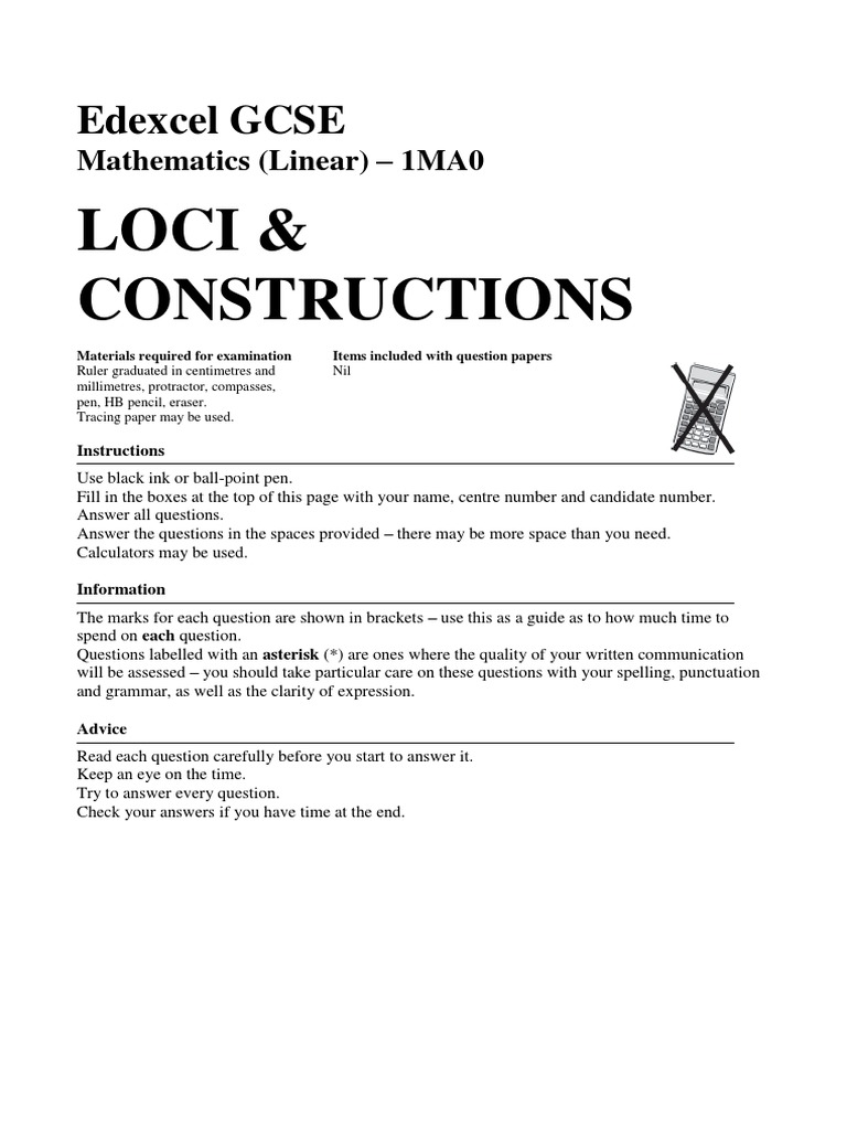 GCSE Maths: Loci & Constructions | PDF | Triangle | Euclidean Geometry