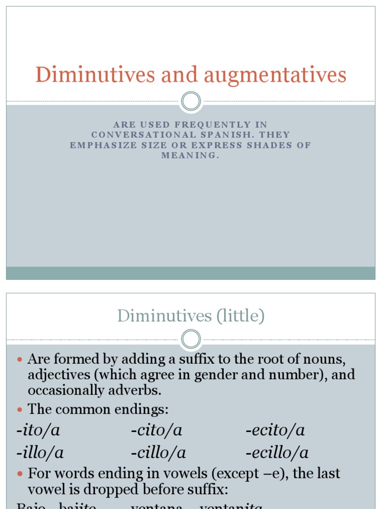 Spanish Diminutives and Augmentatives | PDF