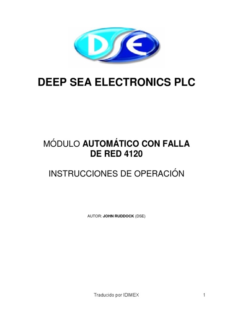 Manual de Operación, 4120 (Esp) | PDF | Generador eléctrico | Arranque