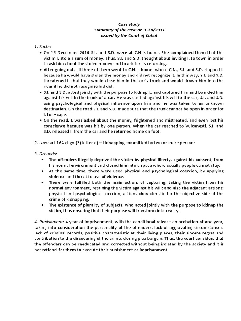 Case Study | PDF | Victimology | Crime & Violence