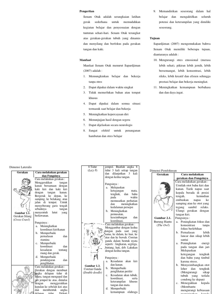 Leaflet Senam Otak | PDF