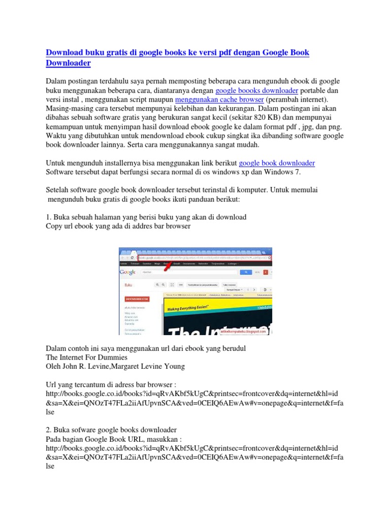 Buku Gratis Di Google Books Ke Versi PDF Dengan Google Book Downloader | PDF