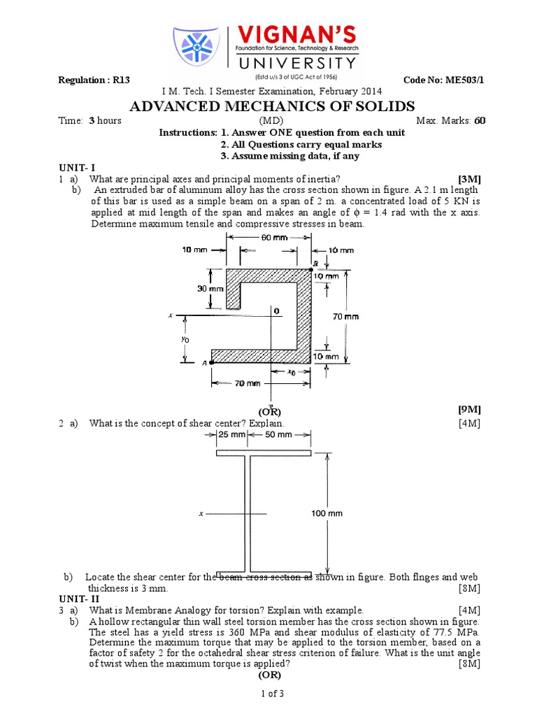 Advanced Strength of Materials Paper Model | PDF | Beam (Structure ...