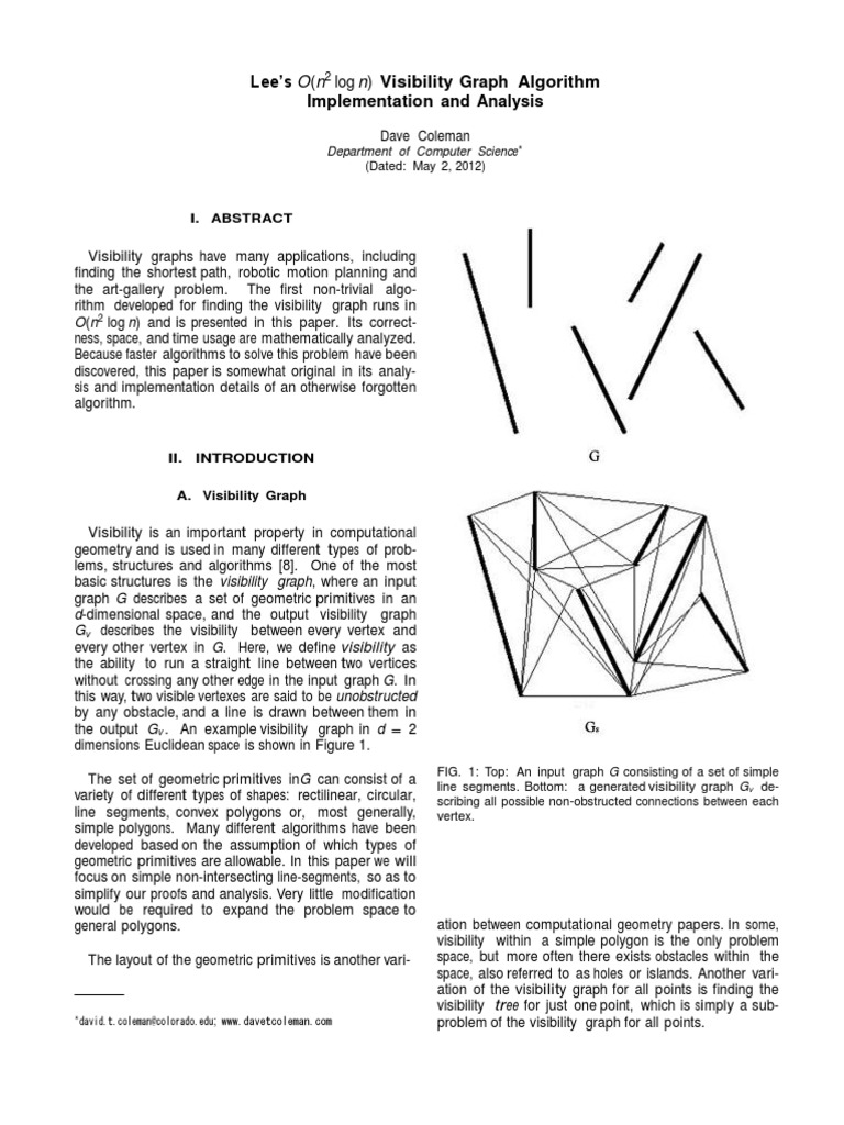 Visibility Graph Algorithm | PDF | Line (Geometry) | Distance