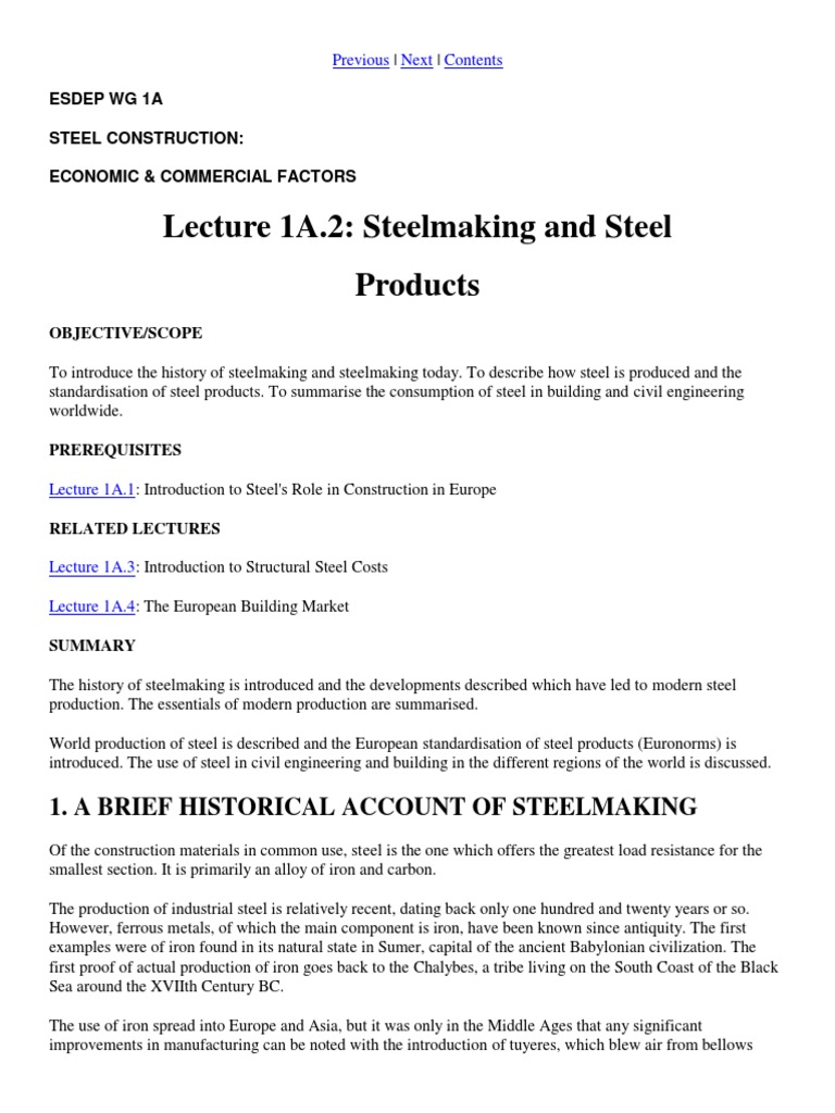 1A.2 Steelmaking and Steel Products | PDF | Steelmaking | Steel