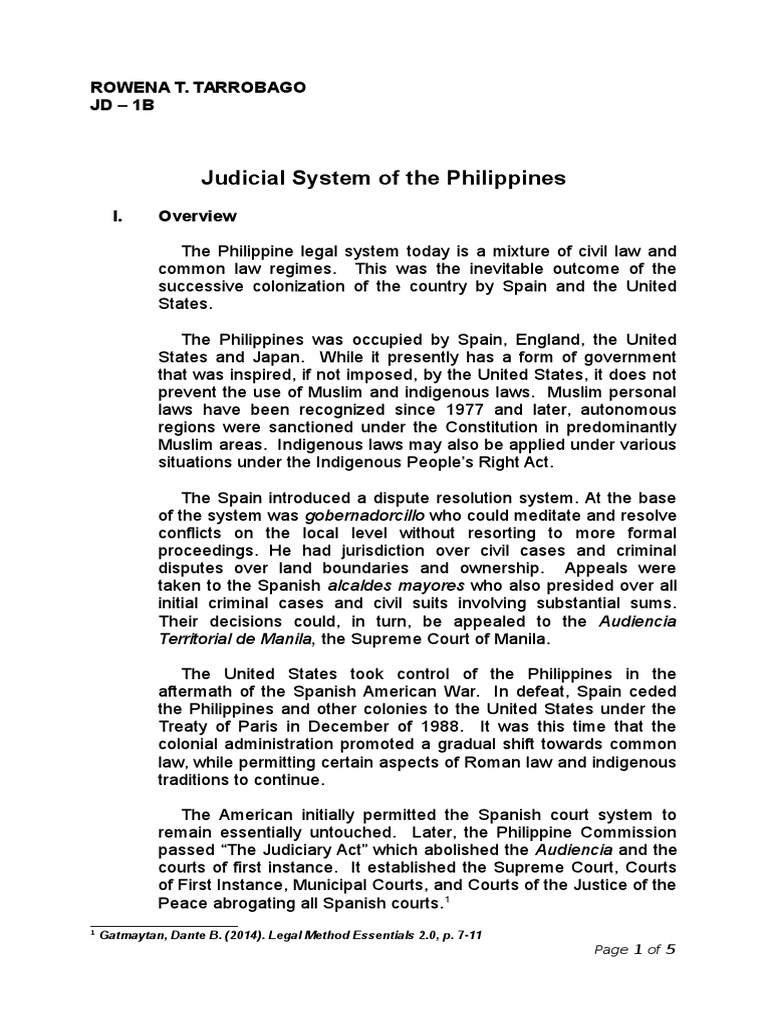 Judicial System of The Philippines | PDF | Supreme Courts | Judiciaries