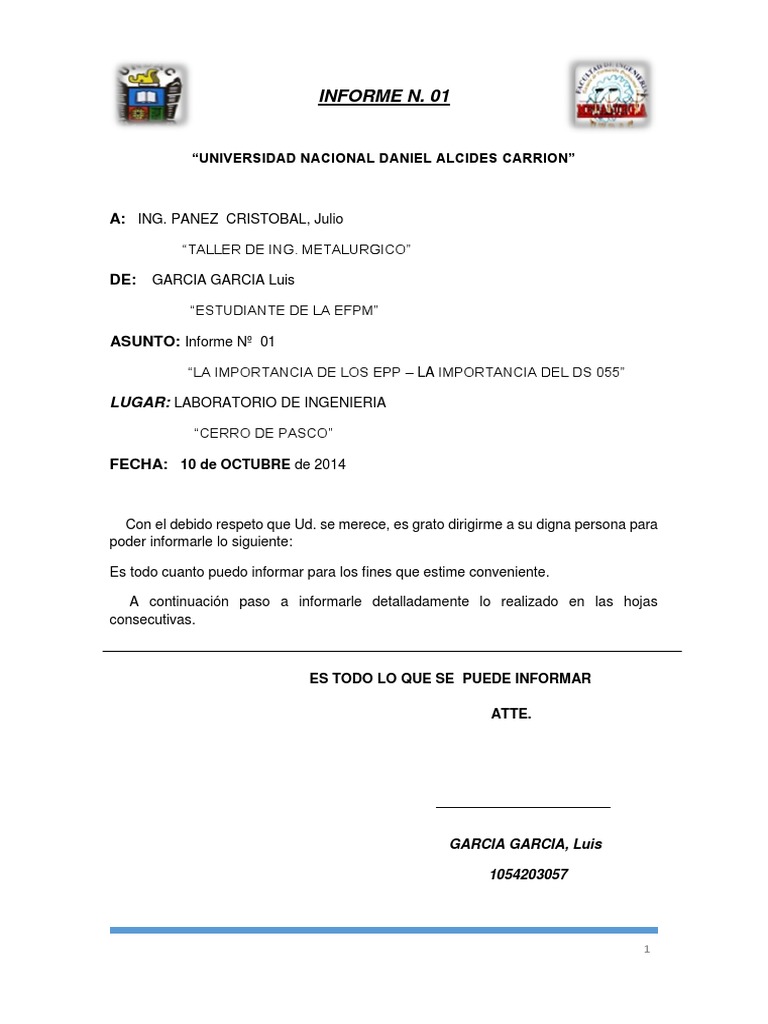 Informe de Epp | PDF | Guante | Casco