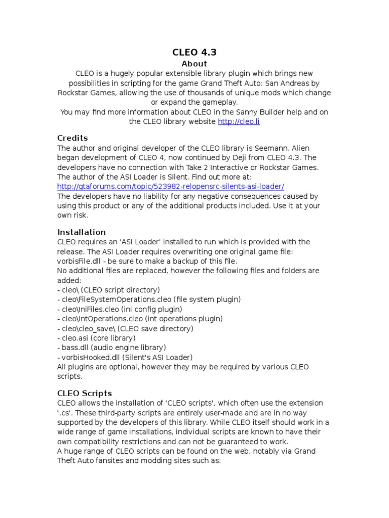 Cleo Readme | PDF | Library (Computing) | Operating System Technology