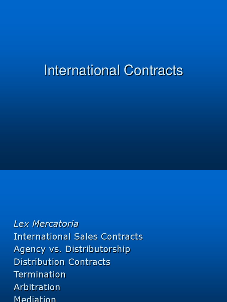 International Business Contracts Overview | PDF | Arbitration | Law Of ...