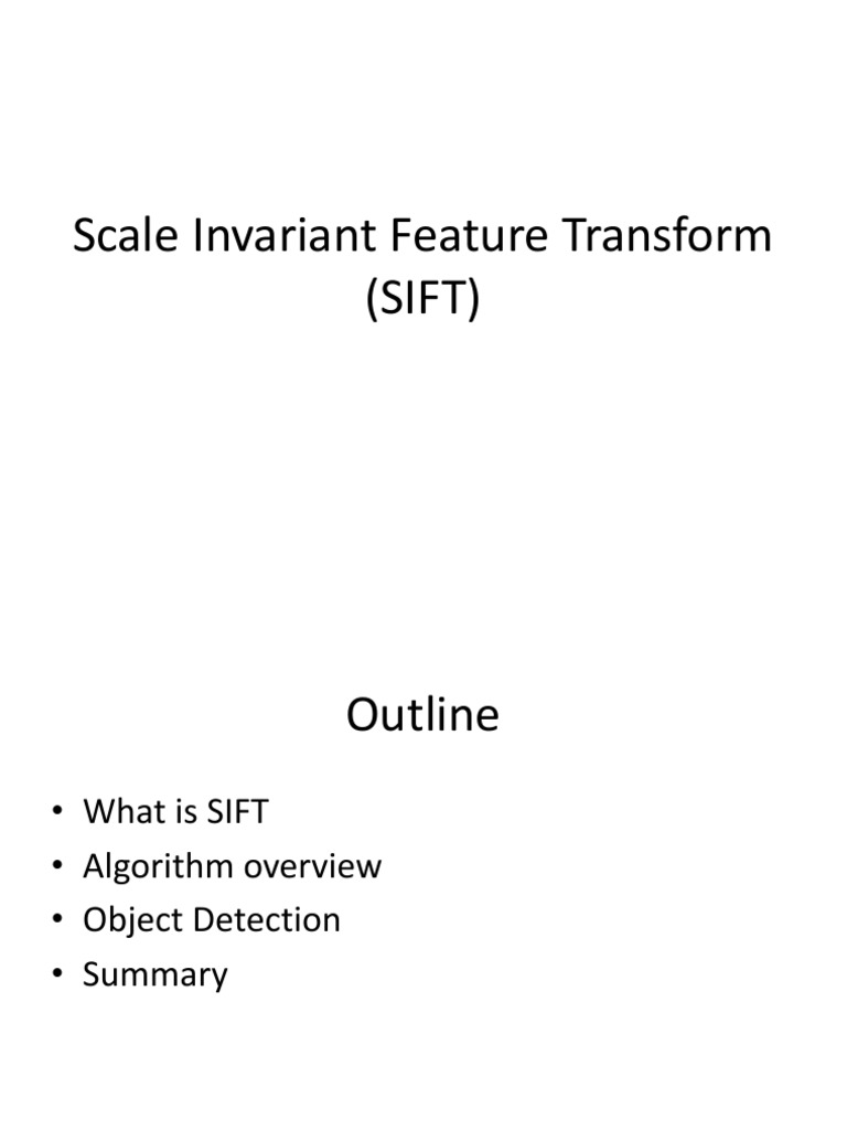 Sift (Scale Invariant Feature Transform) | PDF | Teaching Methods ...