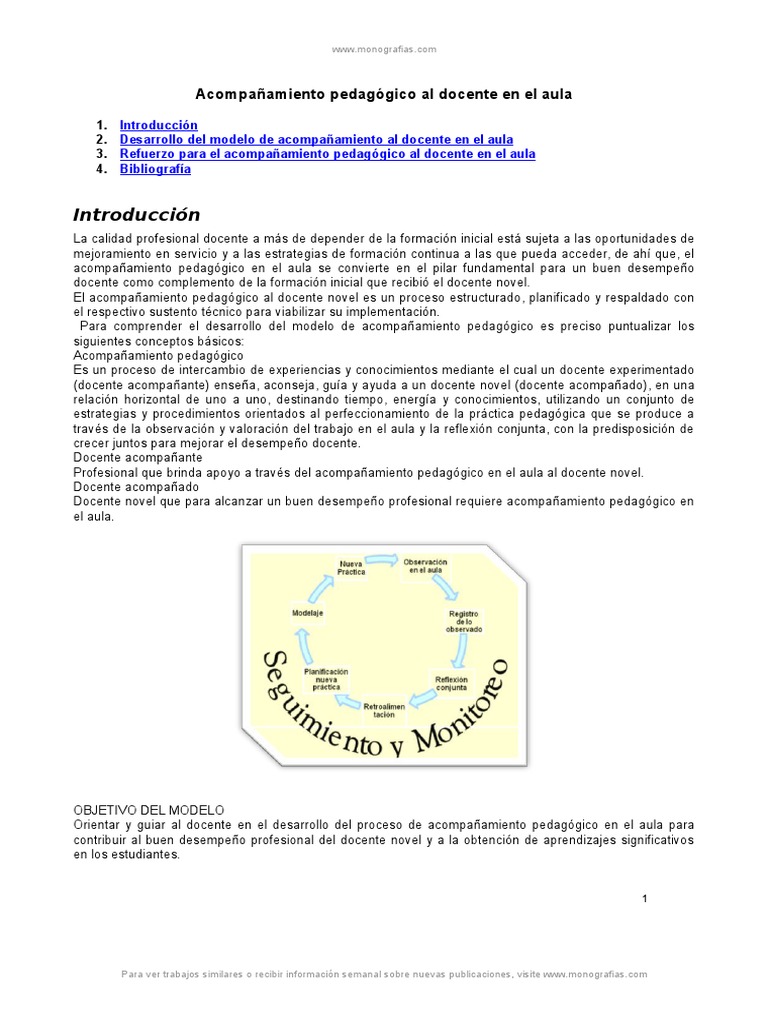 Acompañamiento Pedagógico Al Docente en El Aulamiento Pedagogico Aula | PDF