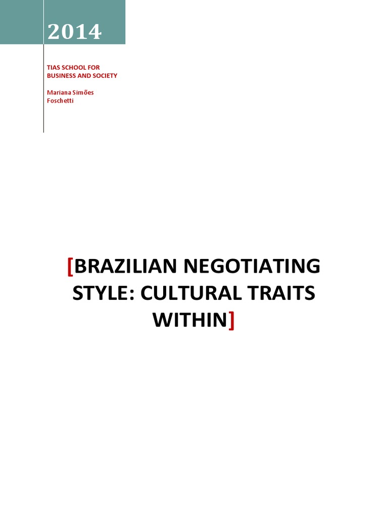 Brazilian Negotiating Style | PDF | Negotiation | Brazil