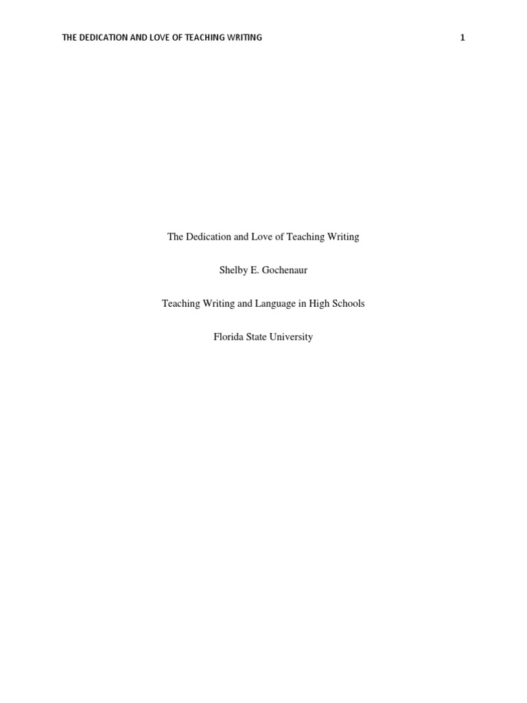 Inspiring Dedication in Teaching Writing | PDF | Love | Cognition