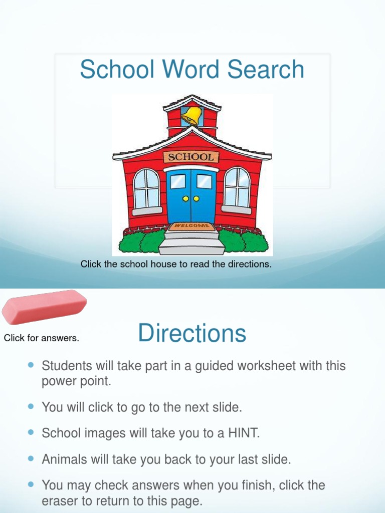 School Word Search Activity Guide | PDF
