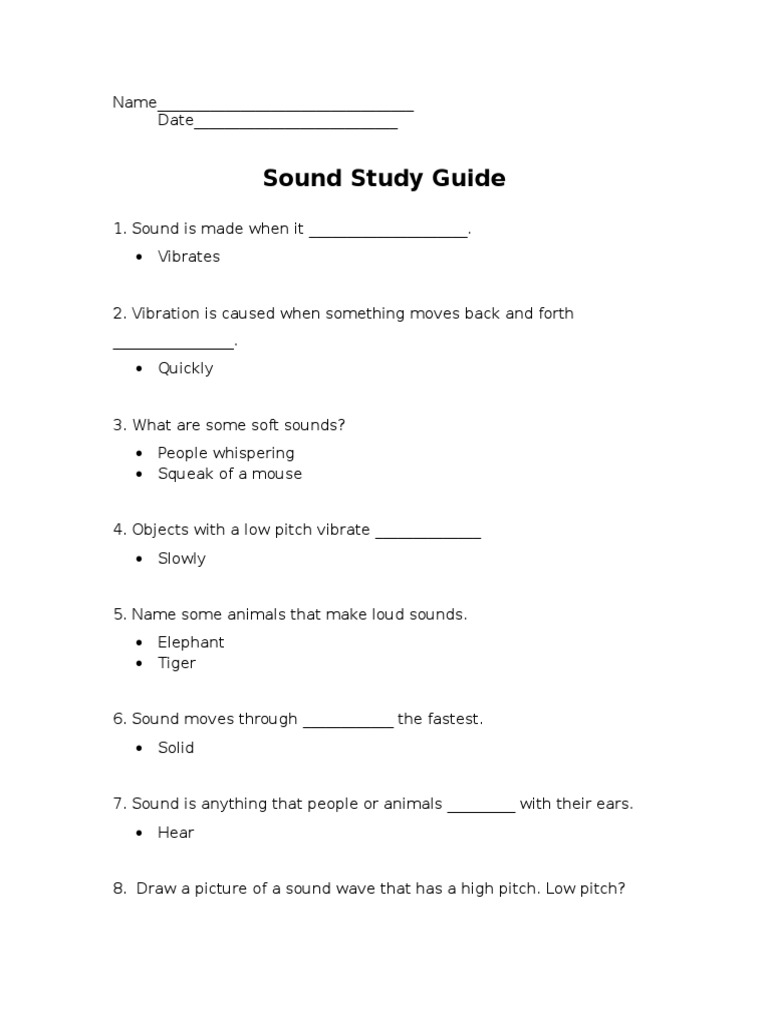 Sound Study Guide for Kids | PDF