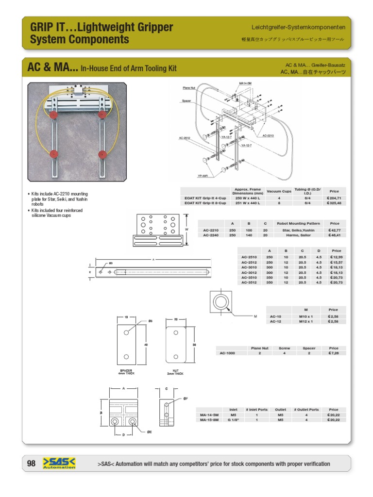 SAS Automation: Lightweight Gripper System Components | PDF | Materials ...