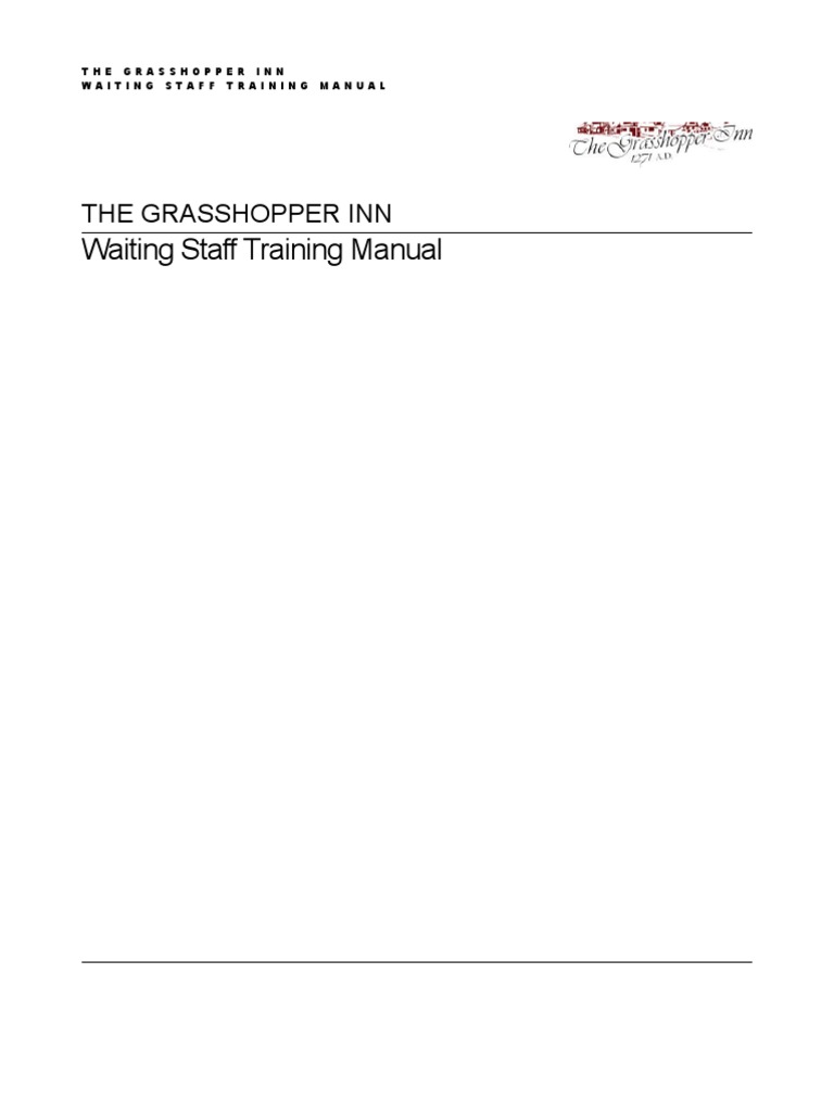 Waiting Staff Training Manual | PDF | Food And Drink | Cooking