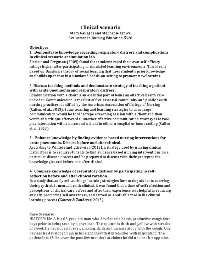 Clinical Scenario Final | PDF | Nursing | Respiratory System
