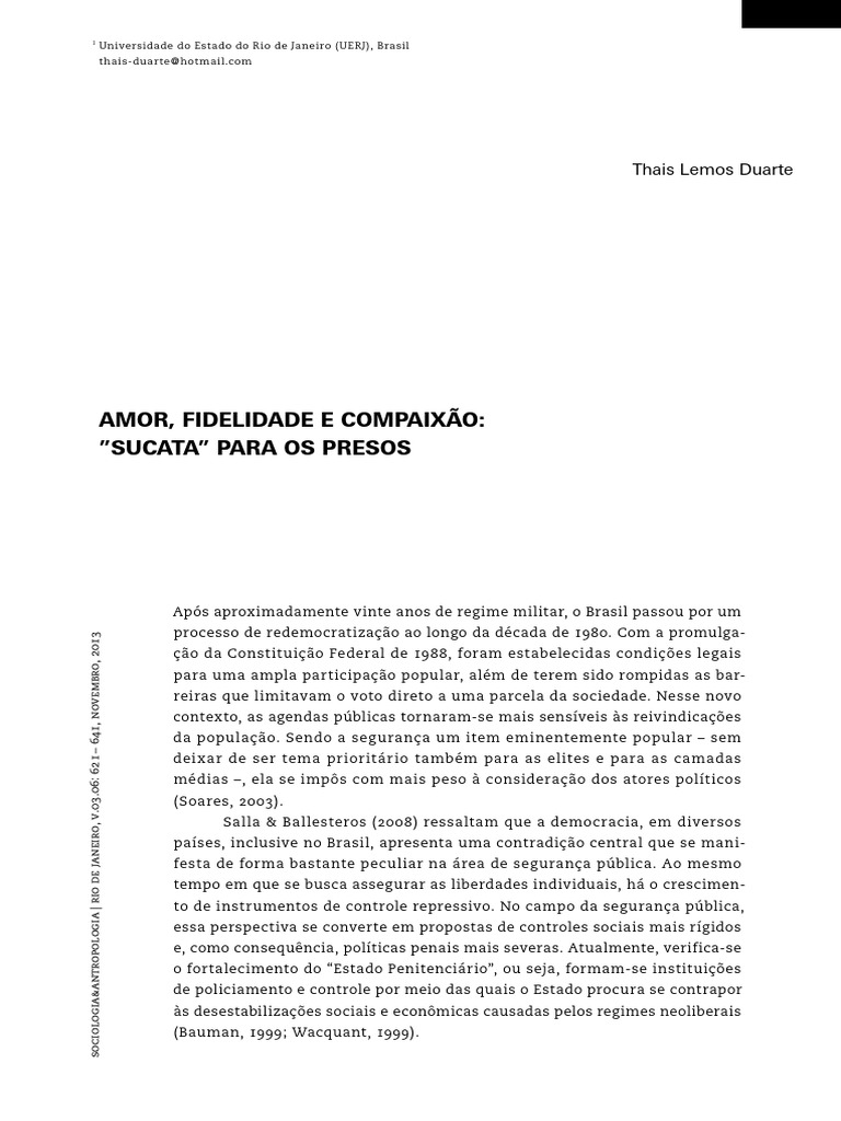 Thais Lemos Duarte - Amor, Fidelidade e Compaixão | PDF | Amor | Sociologia