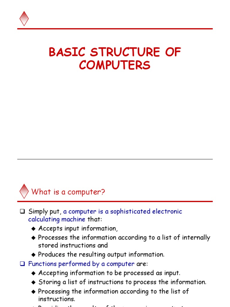 Basic Structure of Computer Architecture | PDF | Instruction Set | Input/Output