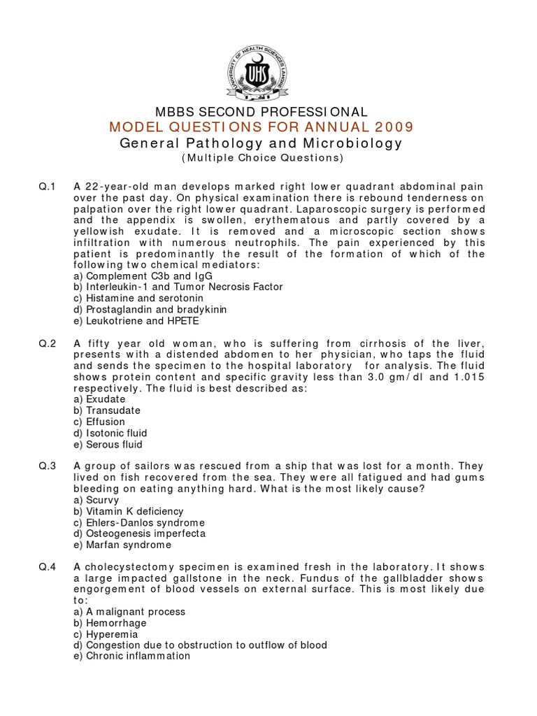 General Pathology MCQ | PDF | Shock (Circulatory) | Medical Specialties