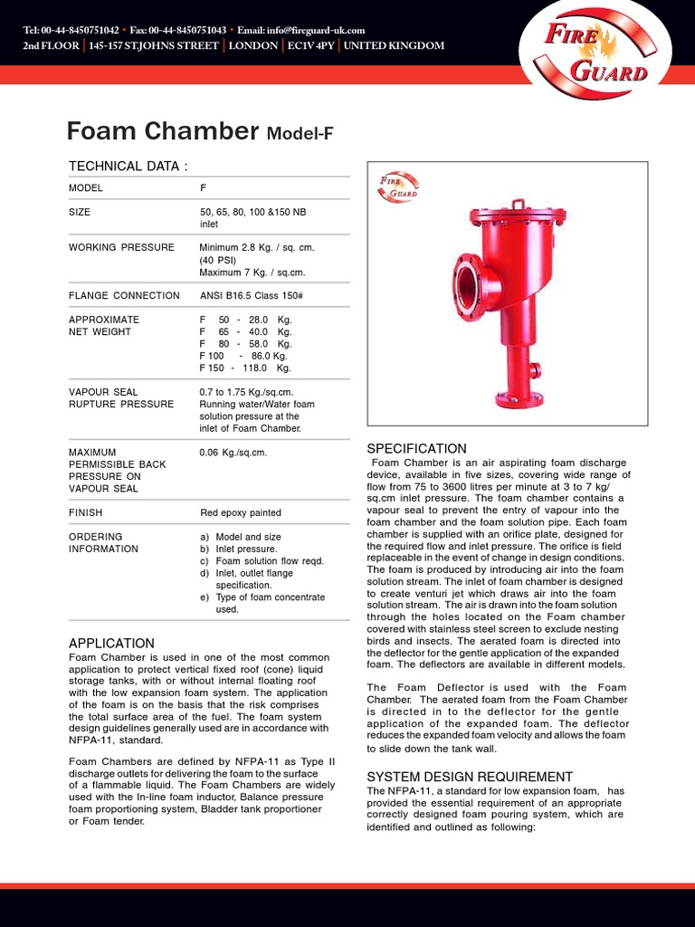 Foam Chamber Model F Foam Pipe Fluid Conveyance