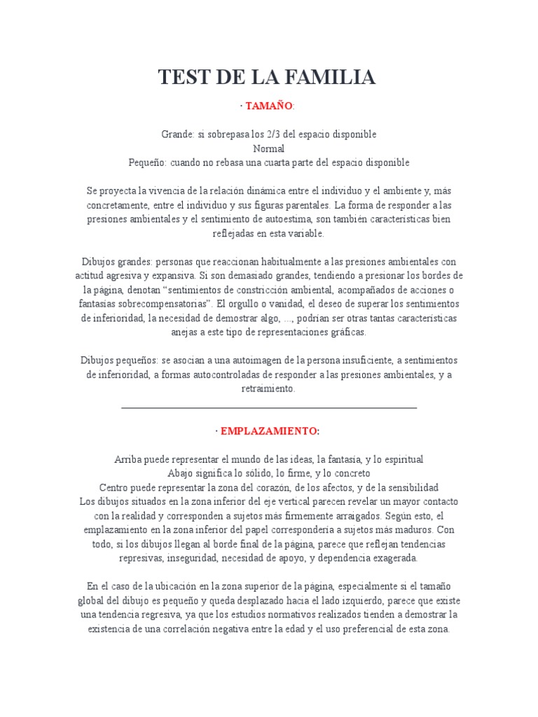 Test de La Familia | Dibujo | Amor