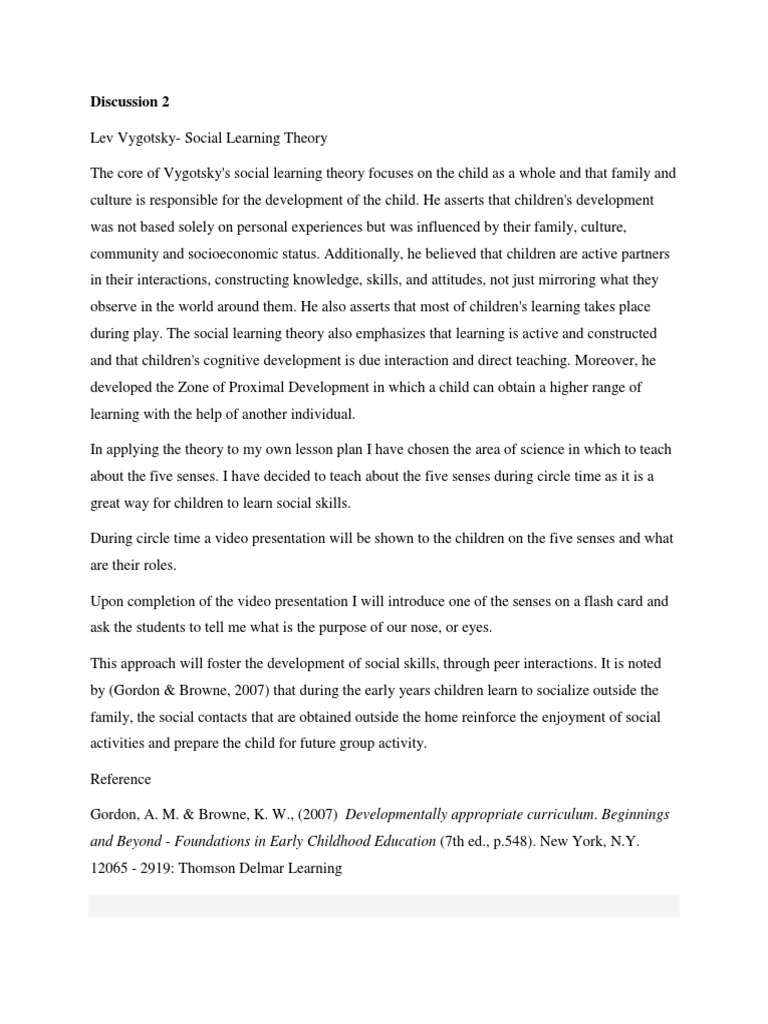 Vygotsky's Social Learning Theory Explained | PDF