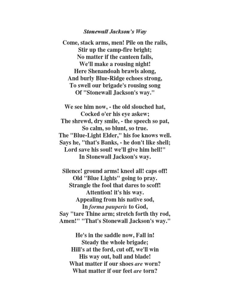 Civil War Poems | PDF | Stonewall Jackson | Unrest