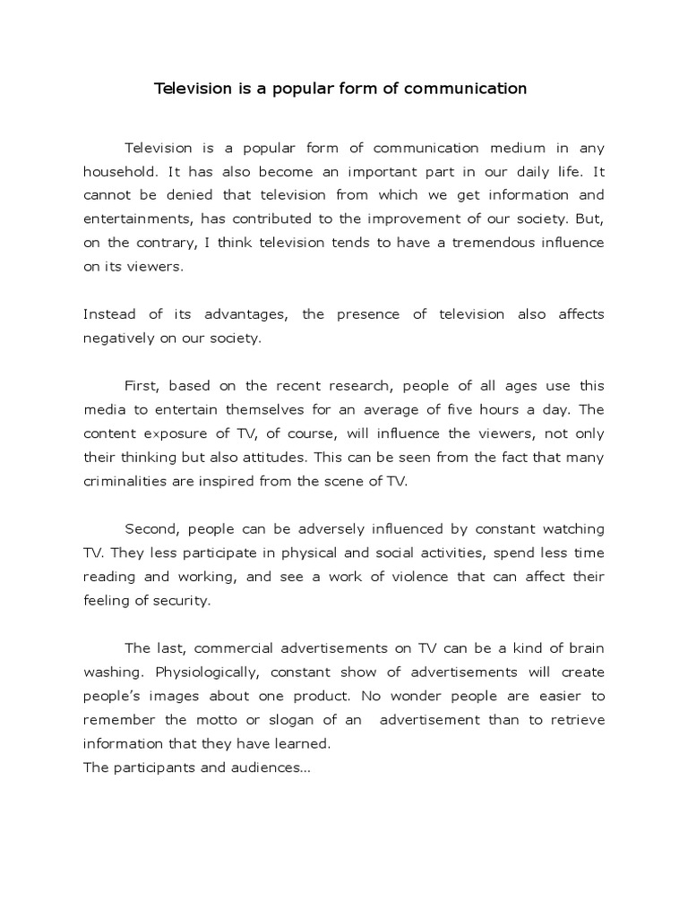 Example of Hortatory Exposition Text1 | PDF | Television | Television ...