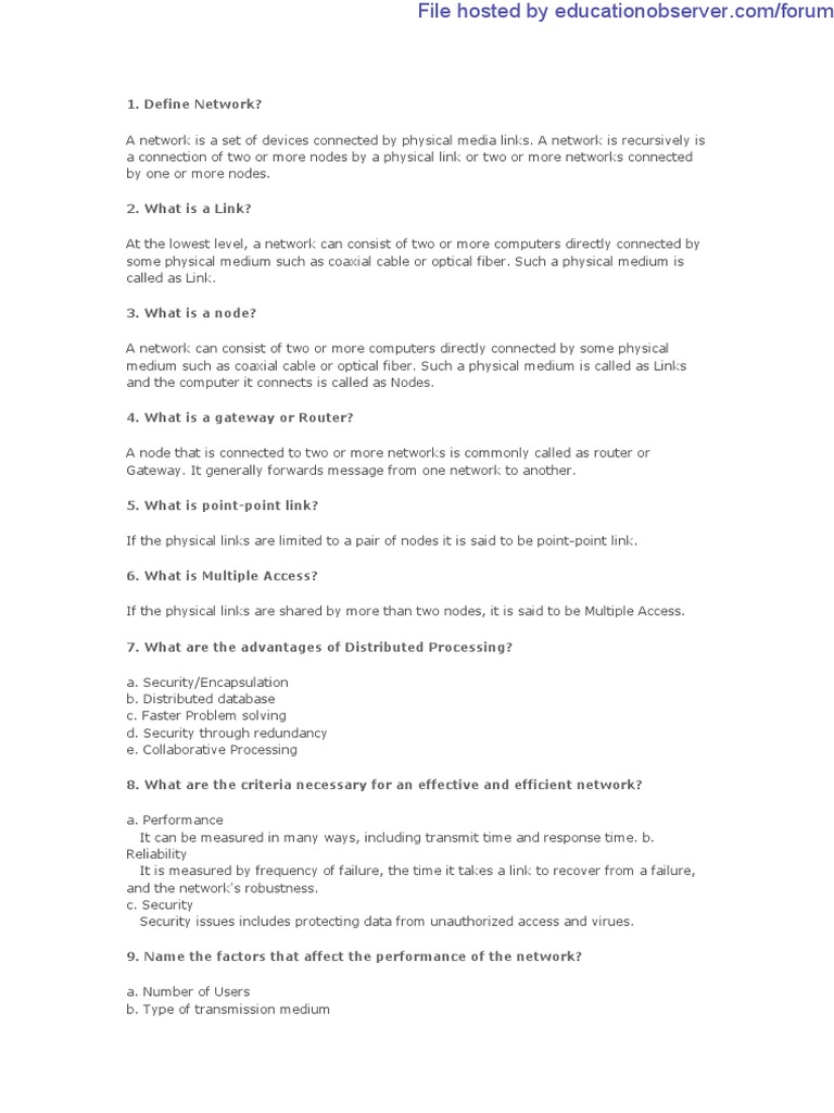 Computer Networking and Data Communication Solved Question Paper | PDF ...